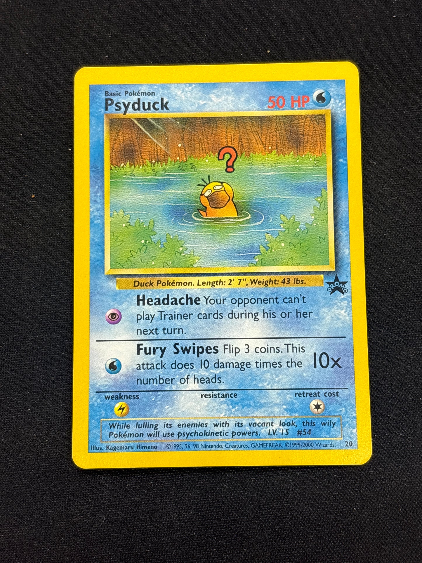 Auction Lot 195: Pokemon Card Psyduck WOTC Black Star Promo Conditions