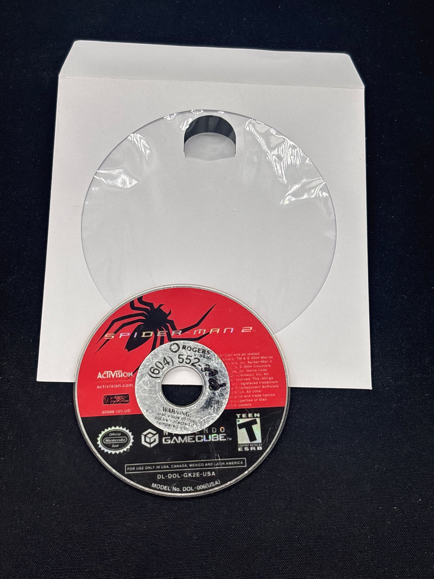 Auction Lot 389: Nintendo GameCube Spider Man 2 Disc Only