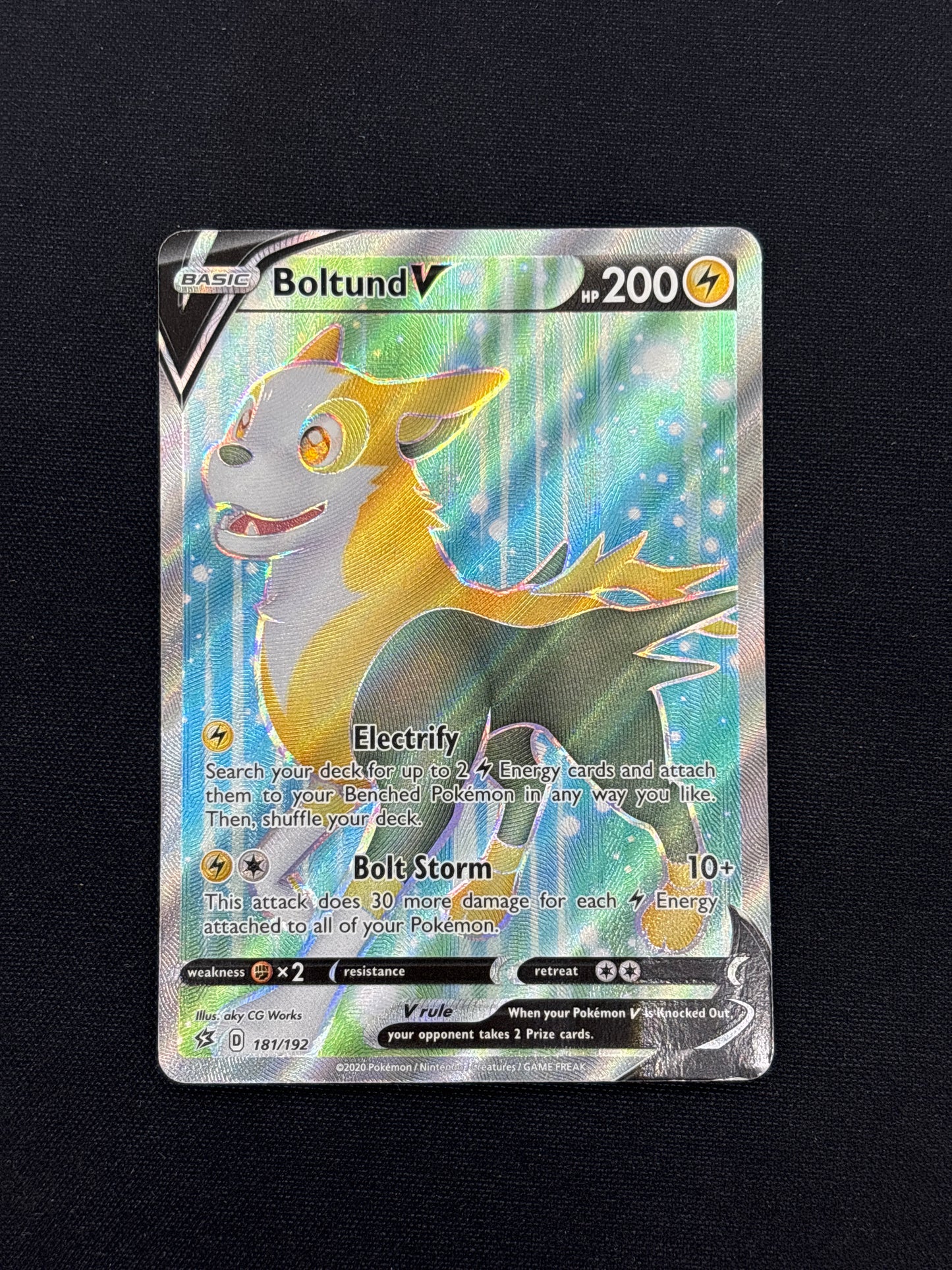 Auction Lot 179: Boltund V Full Art Pokemon Card Conditions Vary