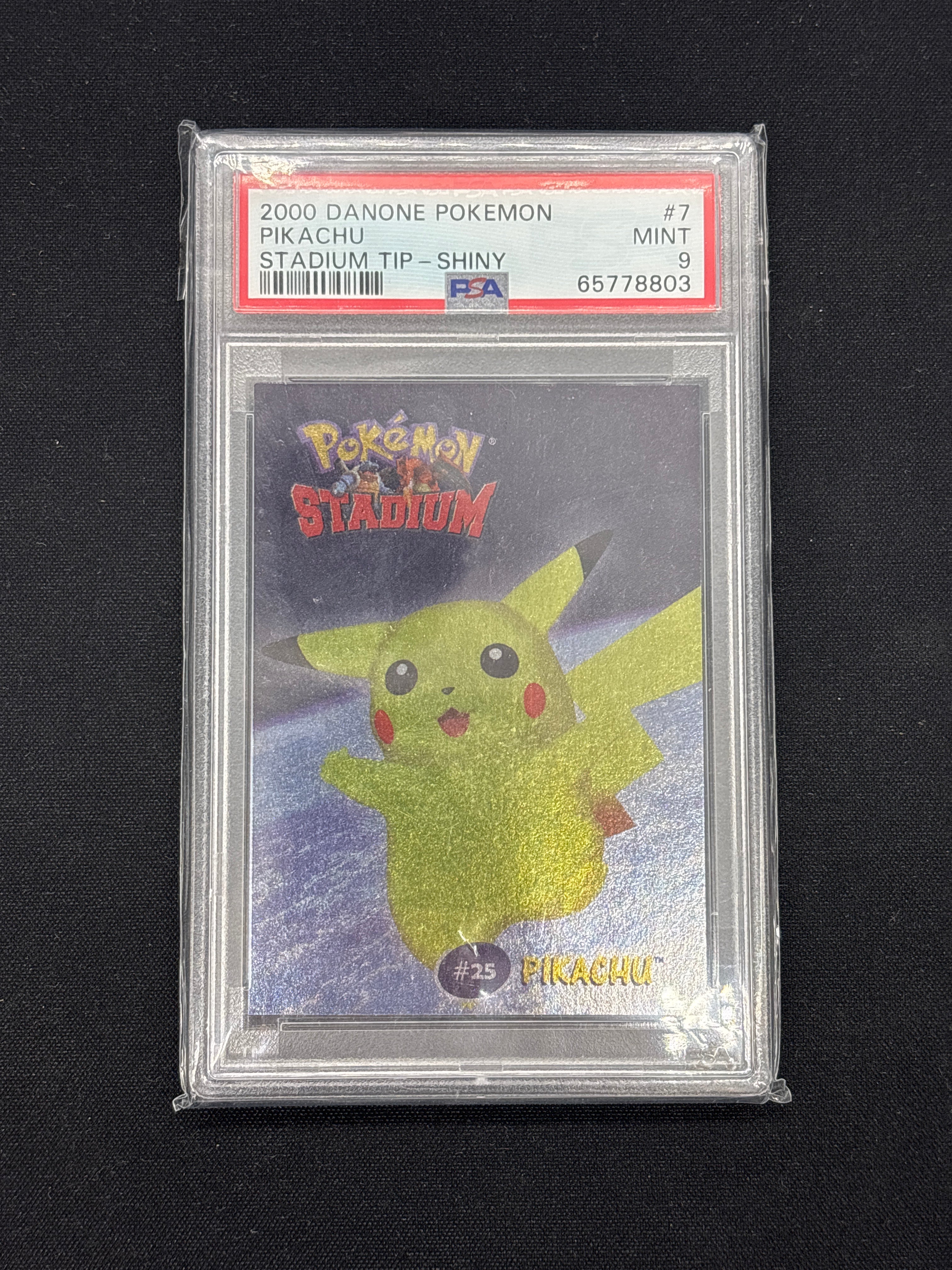 Auction Lot 18: PSA 9 Pikachu Pokemon Stadium Danone Holo Card