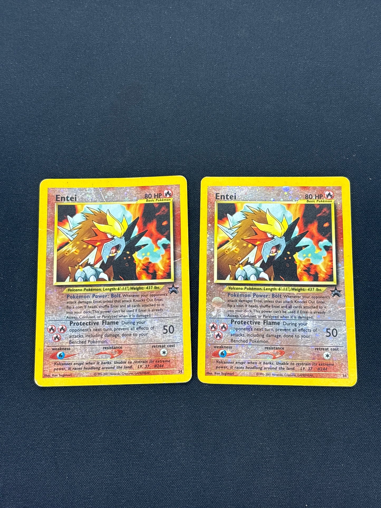 Auction Lot 62: Entei Pokemon WOTC Promo Card Lot Conditions Vary
